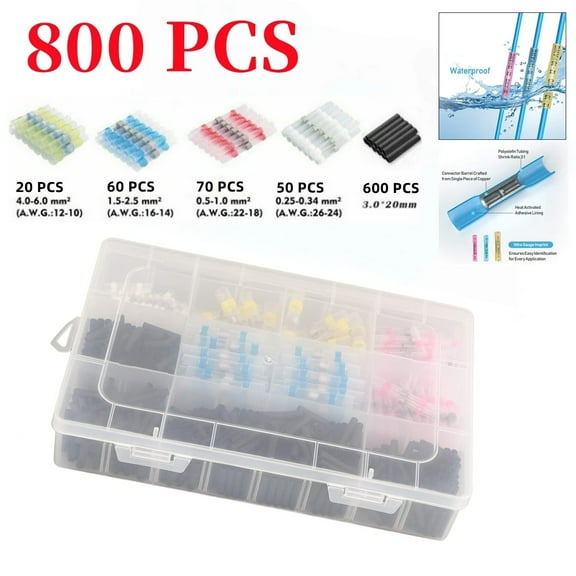 455 PCS Heat Shrink Self Soldering Butt Connector, Solder Seal Wire ...