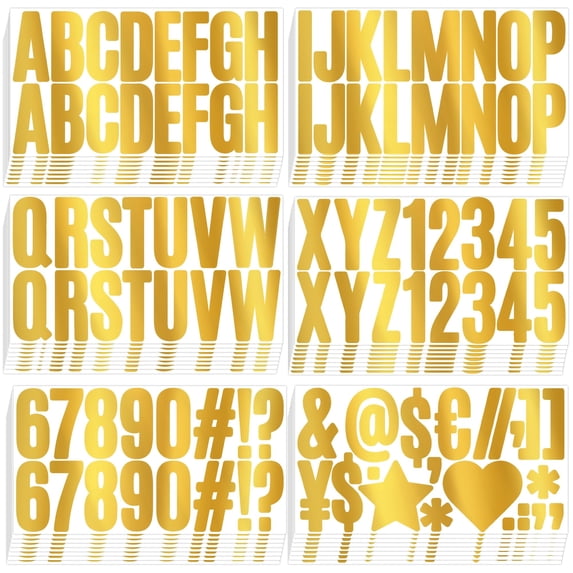 Neasyth Gold Letter Stickers 48 Sheets Large Alphabet Number, 2.5 Inch ...