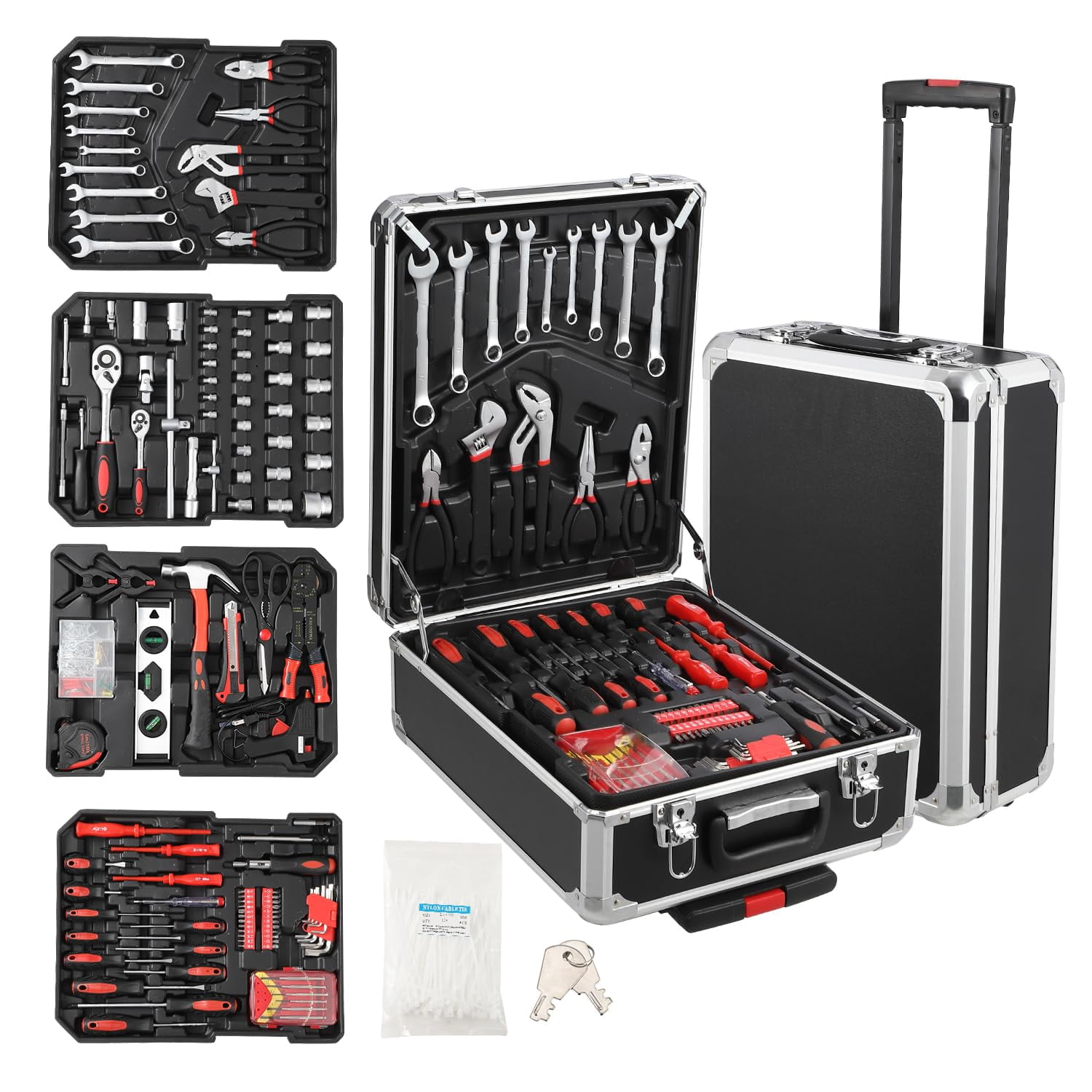 800 Piece Tool Sets for Men, Tool Box with Tools, Tool Kit with Rolling ...