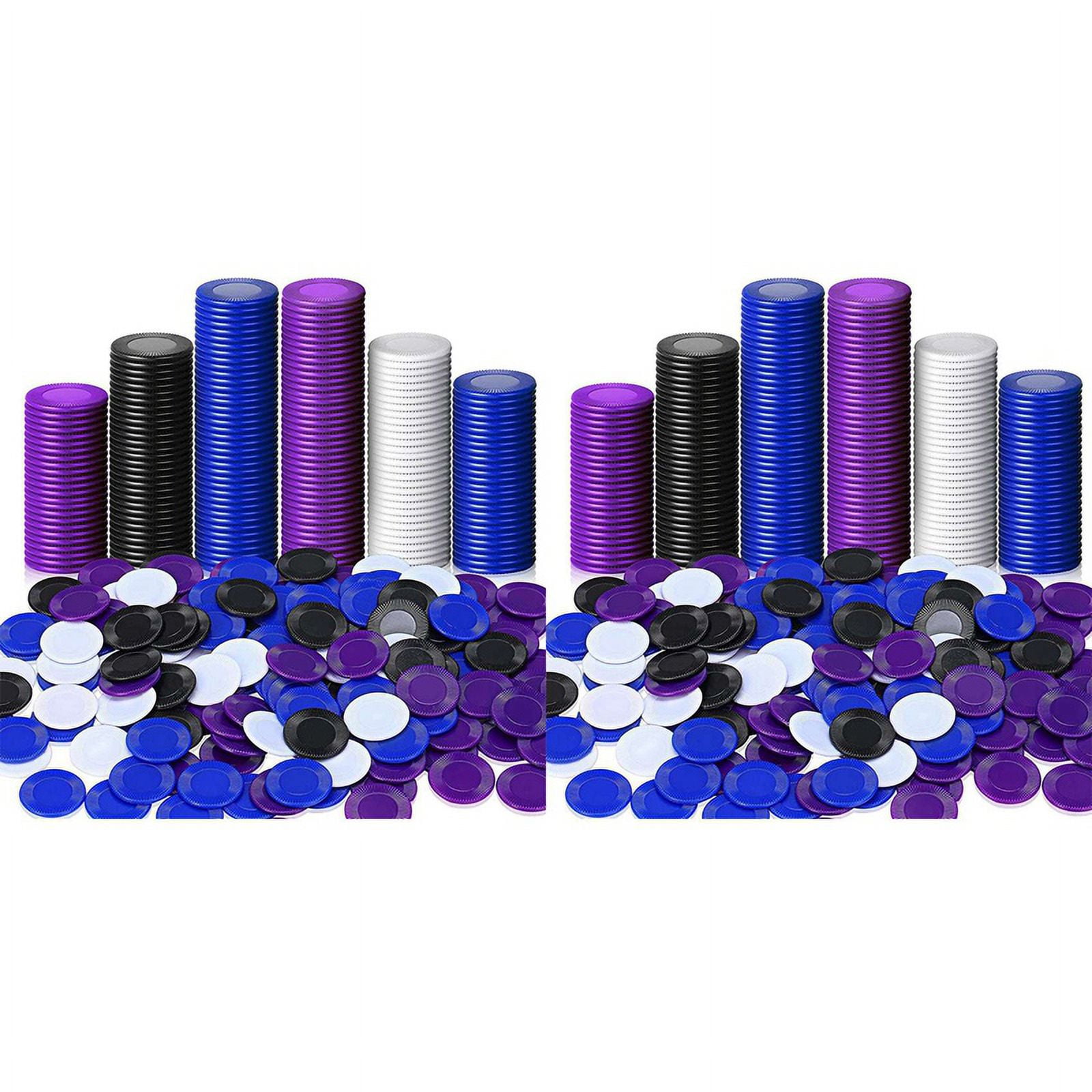 800 Pieces Plastic Poker Chips Game Chips 4 Colors Counter Card for ...