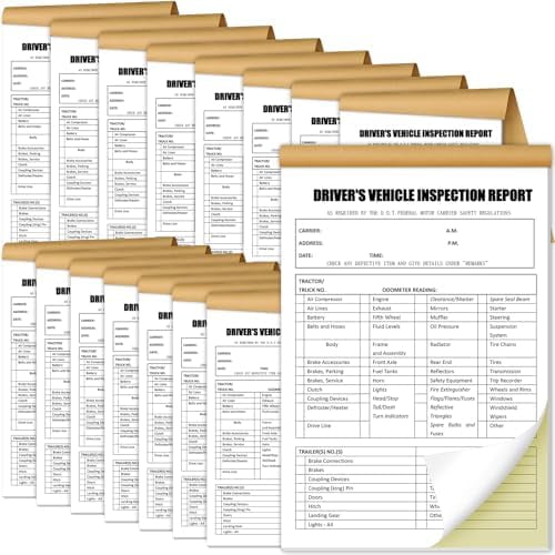 800 Sets (16-Pack) Detailed Driver's Vehicle Inspection Report 8.5" x 5 ...