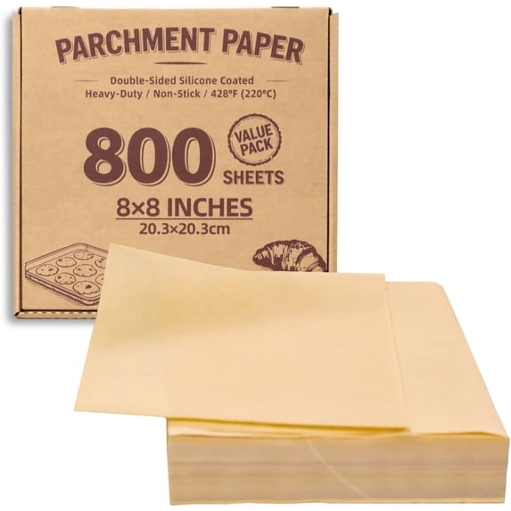 800 Sheets Value Pack 8x8 Paper Squares - Unbleached, Non-Stick Grade ...