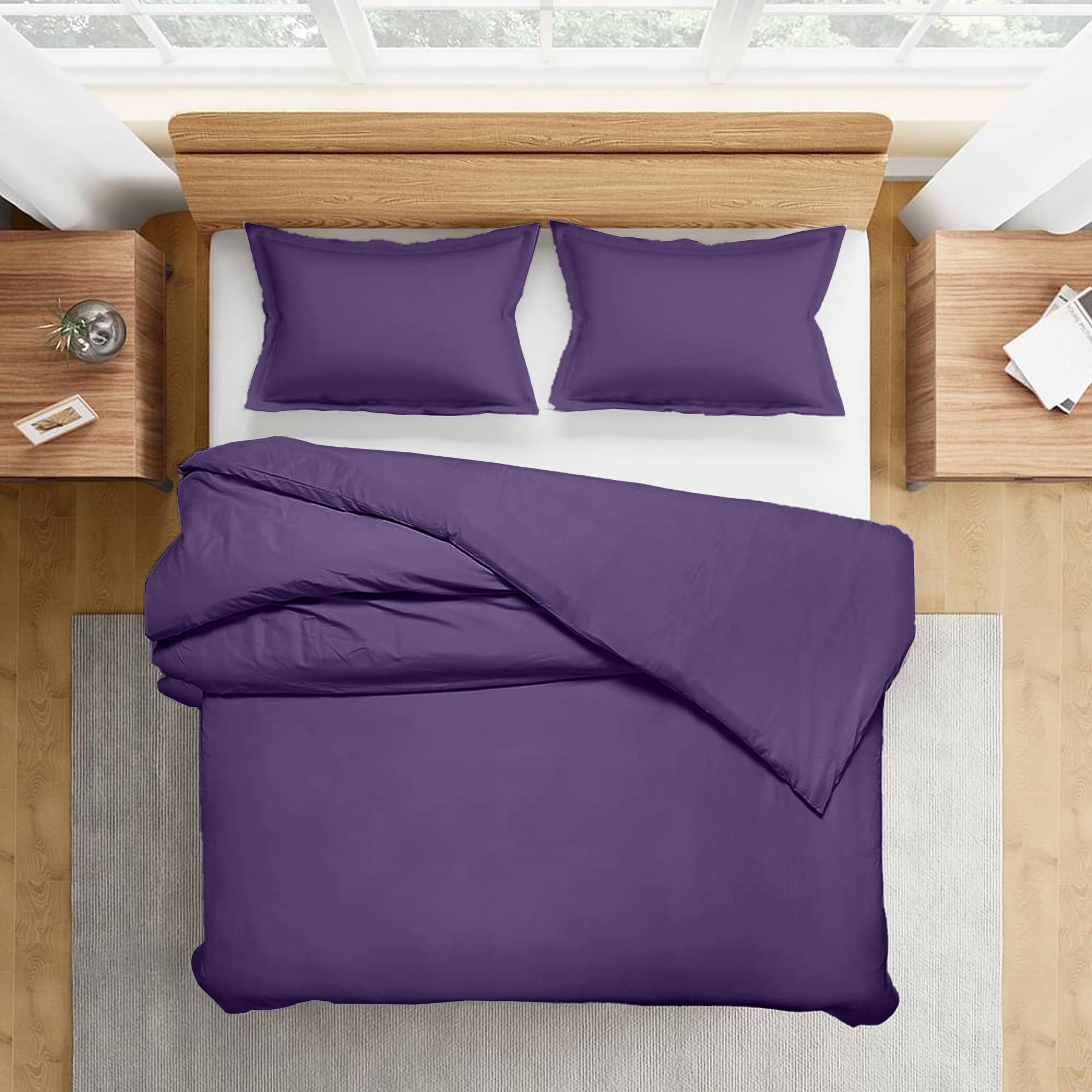 800 Thread-Count 100% Egyptian Cotton 3 Piece Duvet Cover and Pillow ...