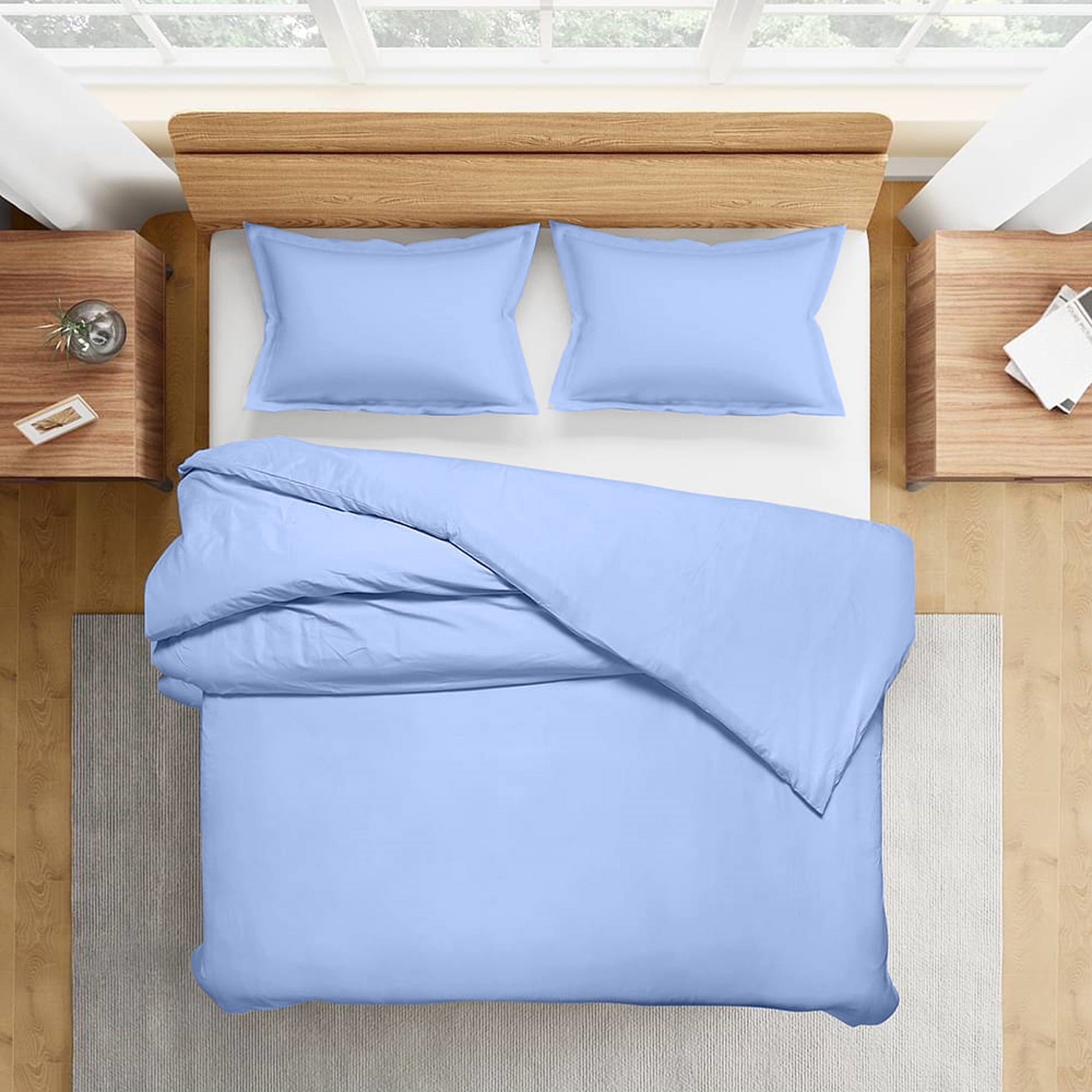 800 Thread-Count 100% Egyptian Cotton 3 Piece Duvet Cover and Pillow ...