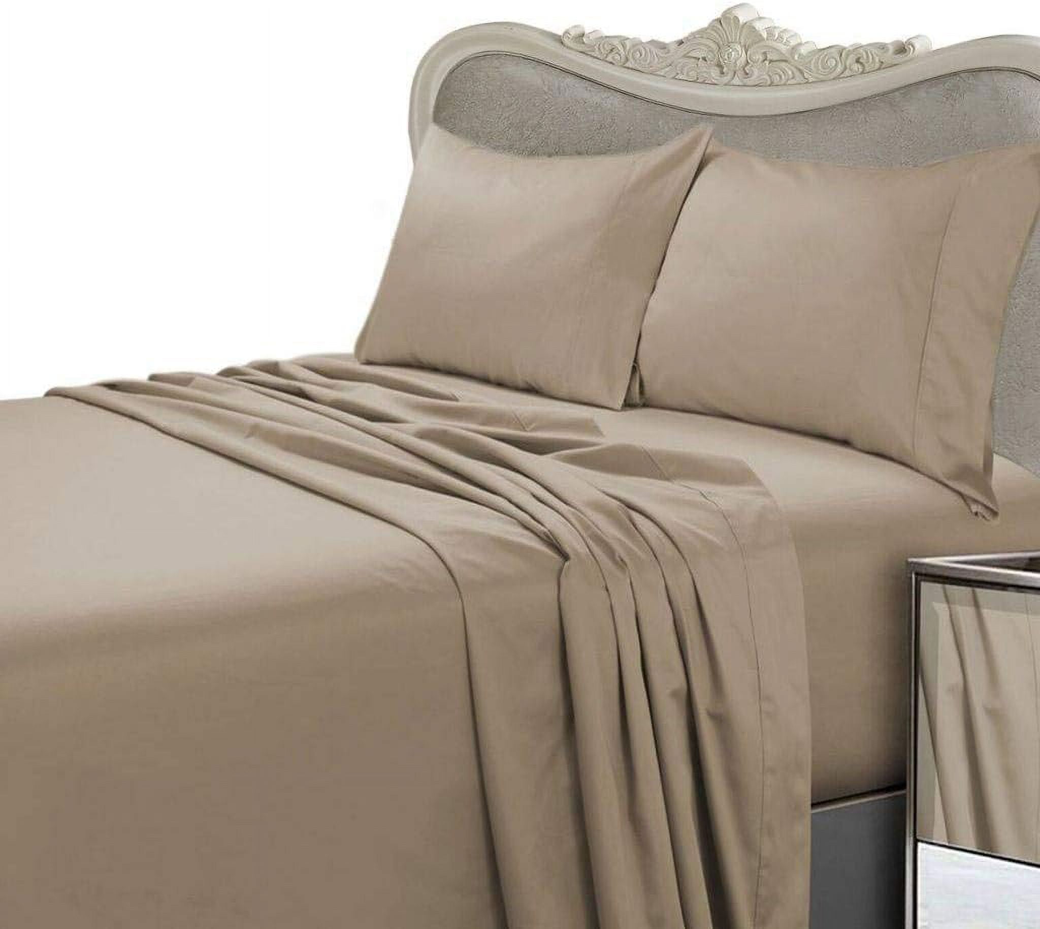 800 Thread Count 100% Egyptian Cotton Solid Sateen Bed Sheet Set Taupe ...