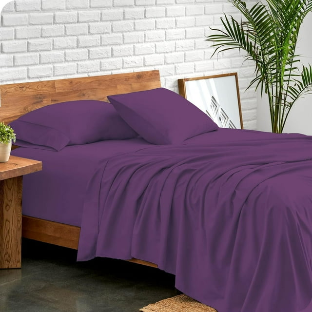 Walmart's 800 Thread Count Egyptian Cotton Sheet Set, 4 Pc King, 15" Deep Pocket (Plum Solid ...