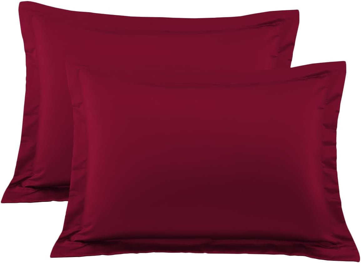 800 Thread Count Egyptian Cotton 2-Piece Pillow Sham Set with Flanged ...
