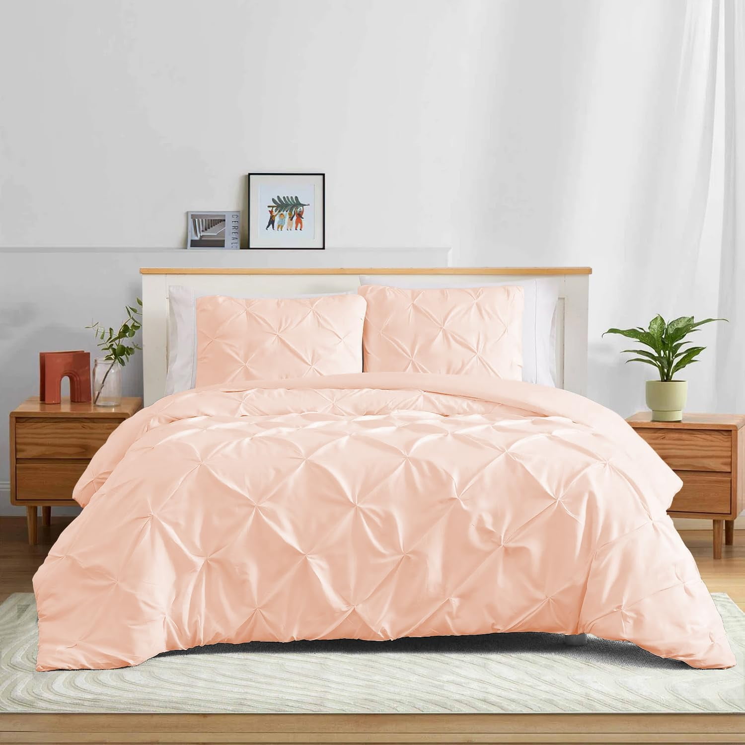 800 Thread Count Pinch Pleated Pintuck Decorative Soft & Cozy 3-PCs ...