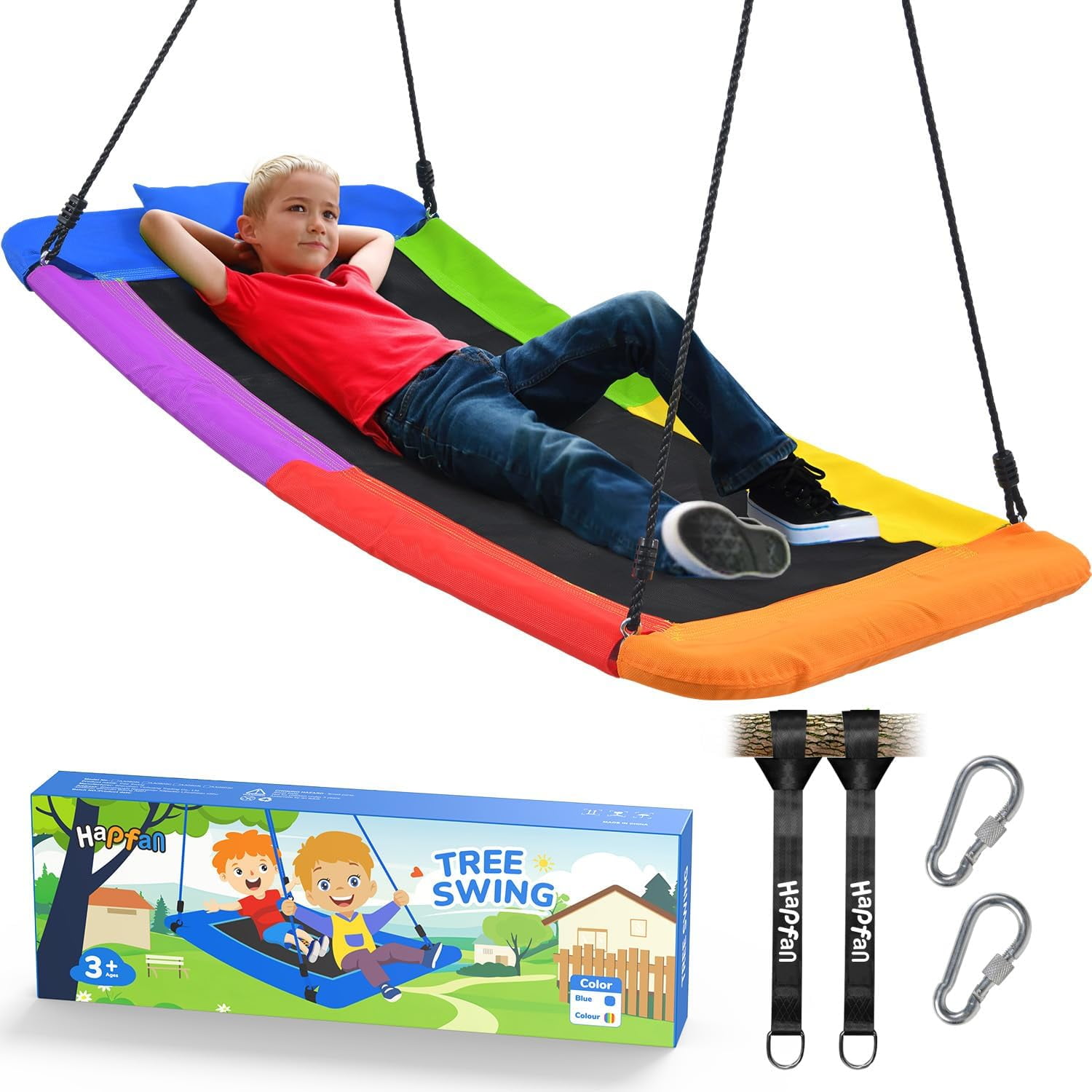 800 lbs 60 Inch Skycurve Platform Tree Swing for Kids and Adults with Pillow, Outdoor Swing for ...