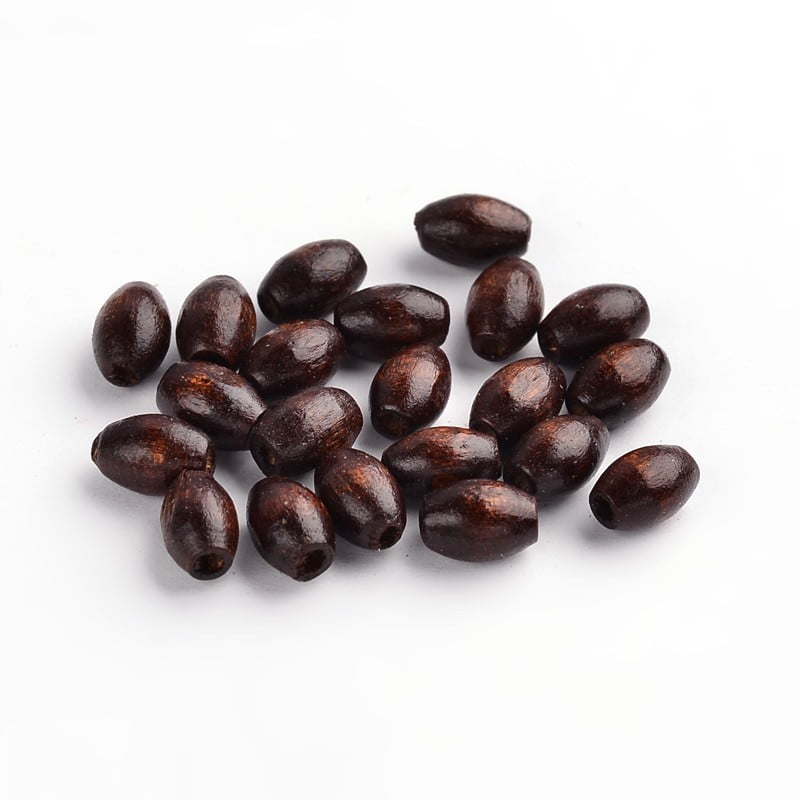 800 pc Natural Wood Barrel Beads Egg Shaped Rugby Wood Beads for DIY ...