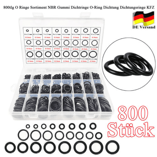 800 pcs O Ring Assortment Sealing Rings Orings NBR Rubber Oring Seal ...