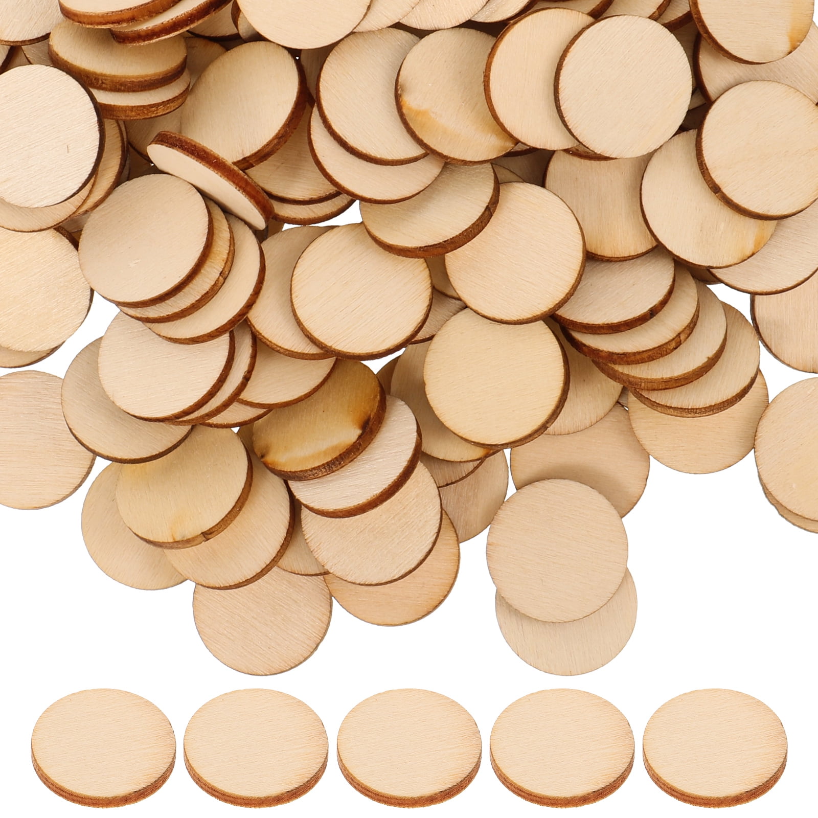 800 pcs Round Shape Wooden Slices2cm Unfinished Wood Disc Circles Wood ...