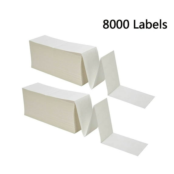 8000 4x6 Fanfold Direct Thermal Shipping Address Labels for Zebra Rollo ...