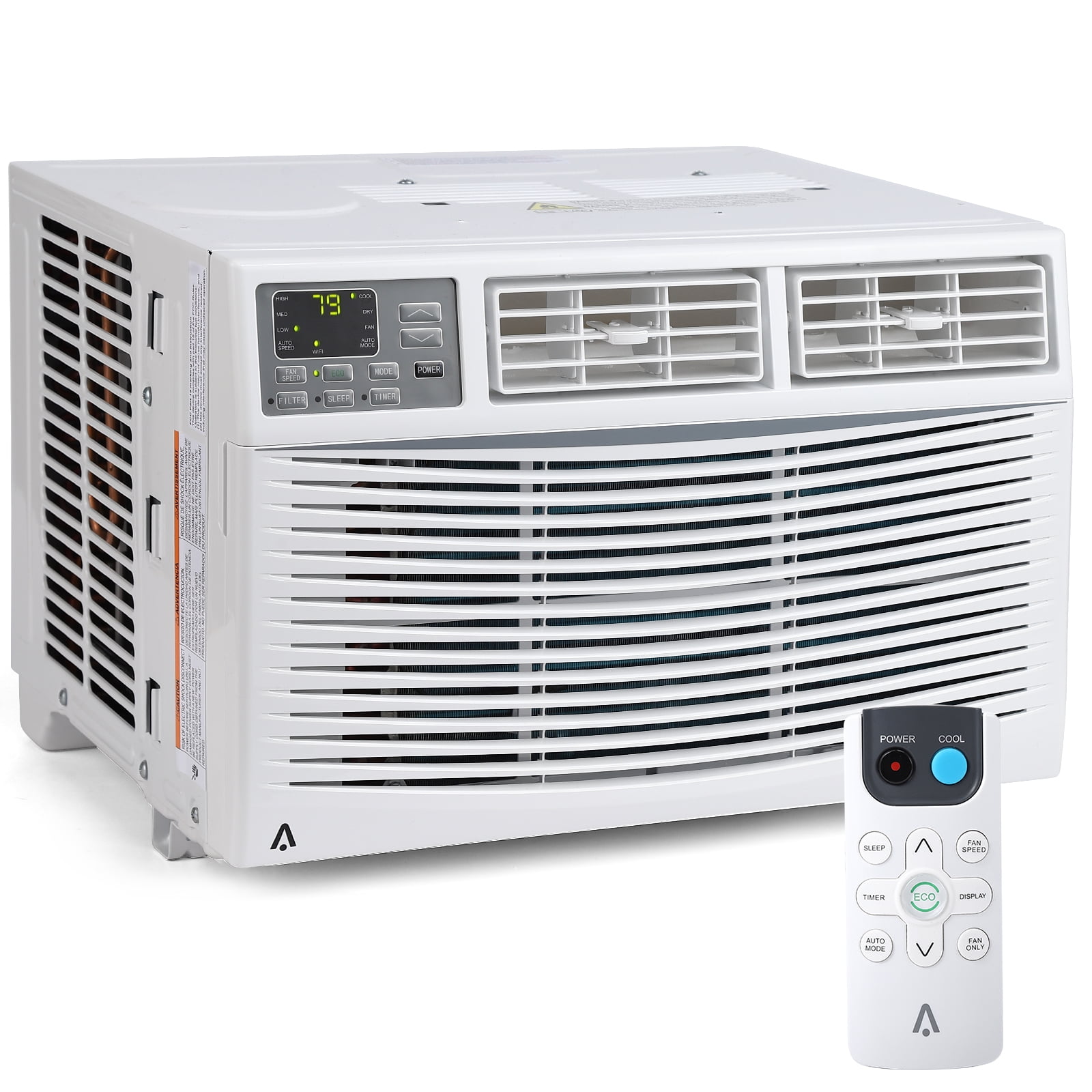 8000 BTU Walmart Smart Turbo Window Air Conditioner with Quiet Remote ...