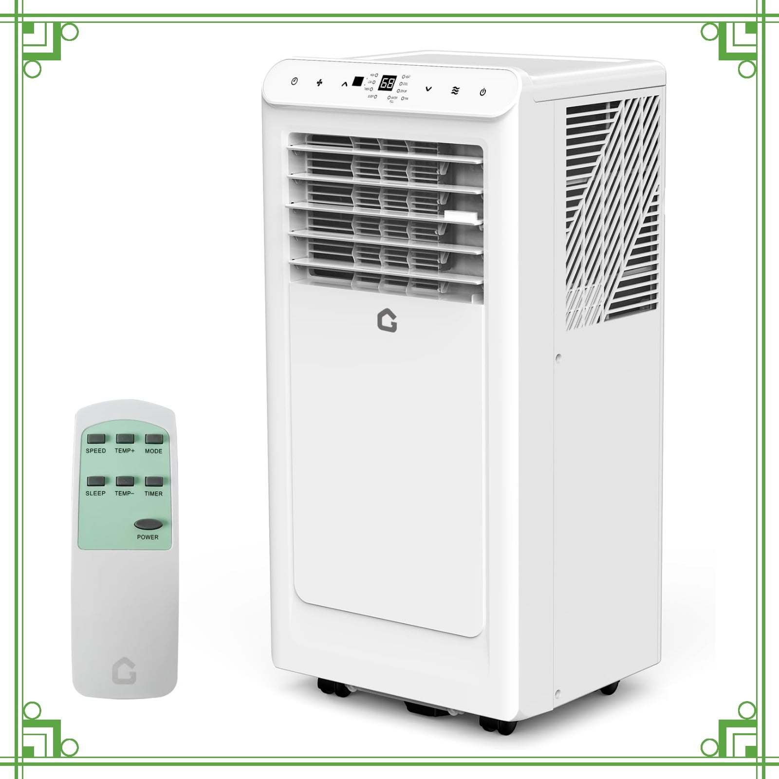 8000 BTU Portable Air Conditioner for Rooms up to 250 Sq.Ft, 3-in-1 AC ...