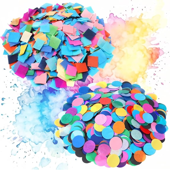 8000 Pcs Bleeding Tissue Paper 2 Inch Squares and Round Watercolor ...