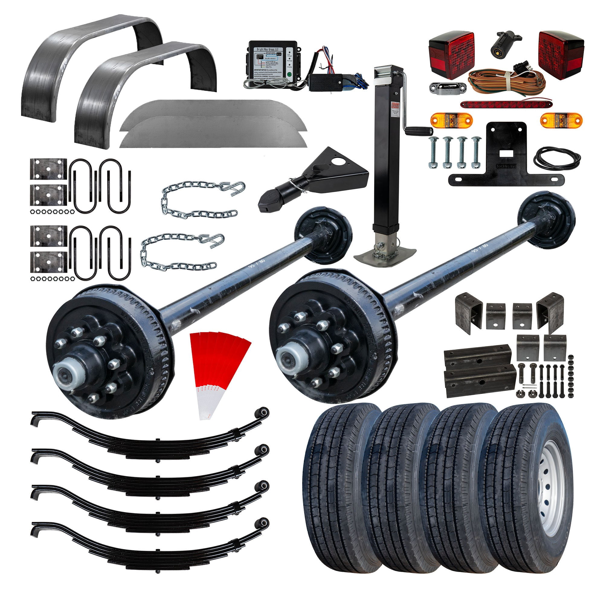 8000 lb TK Hybrid Tandem Axle Bumper Pull Trailer Parts Kit 16K ...