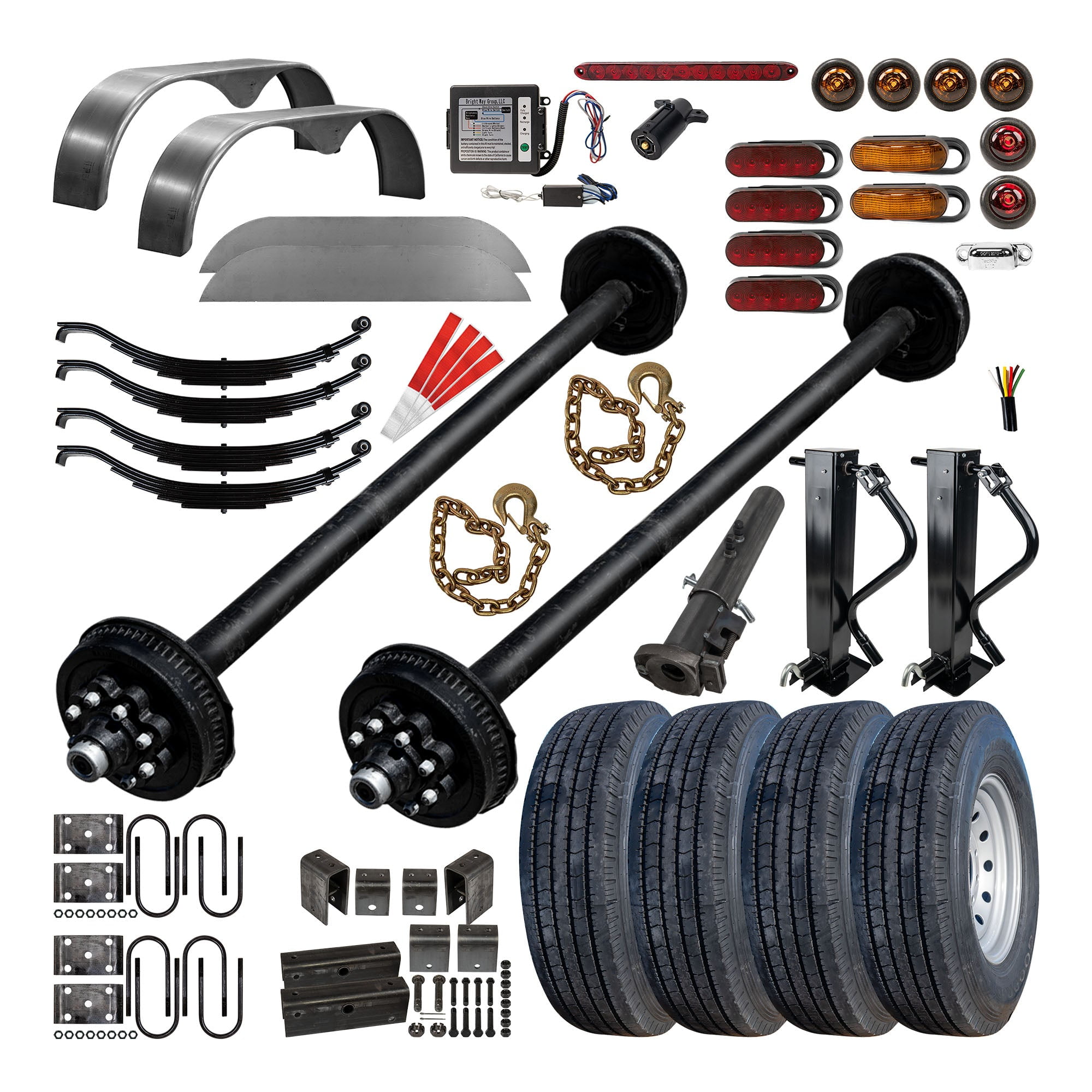 8000 lb TK Hybrid Tandem Axle Gooseneck Trailer Parts Kit - 16K ...