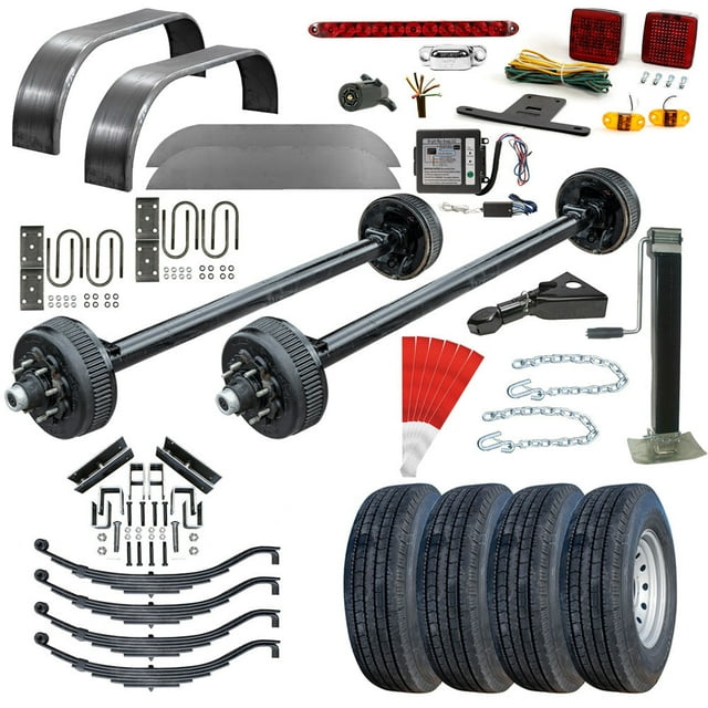 8000 lb TK Tandem Axle Bumper Pull Trailer Parts Kit - 16K Capacity ...