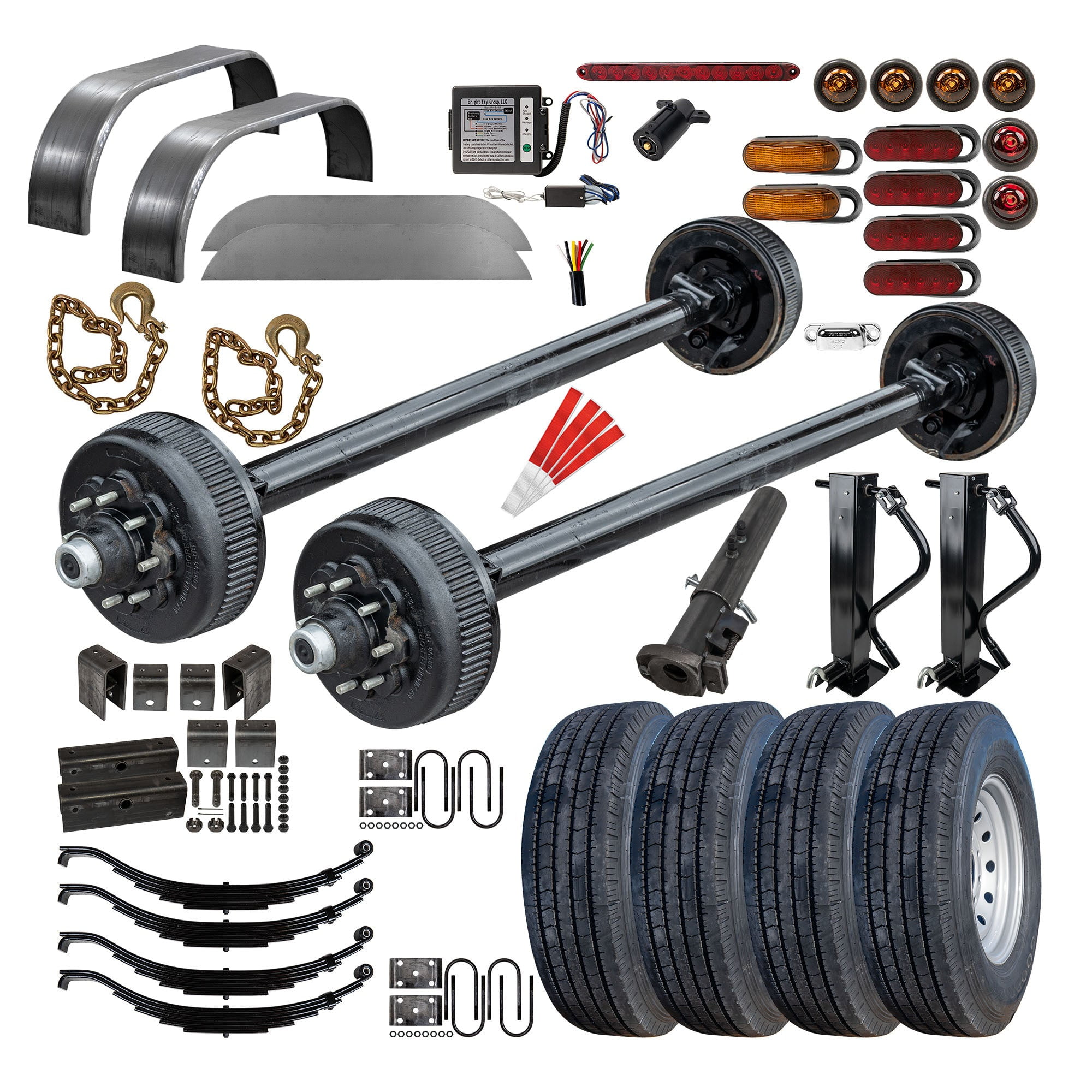 8000 lb TK Tandem Axle Gooseneck Trailer Parts Kit - 16K Capacity Heavy ...