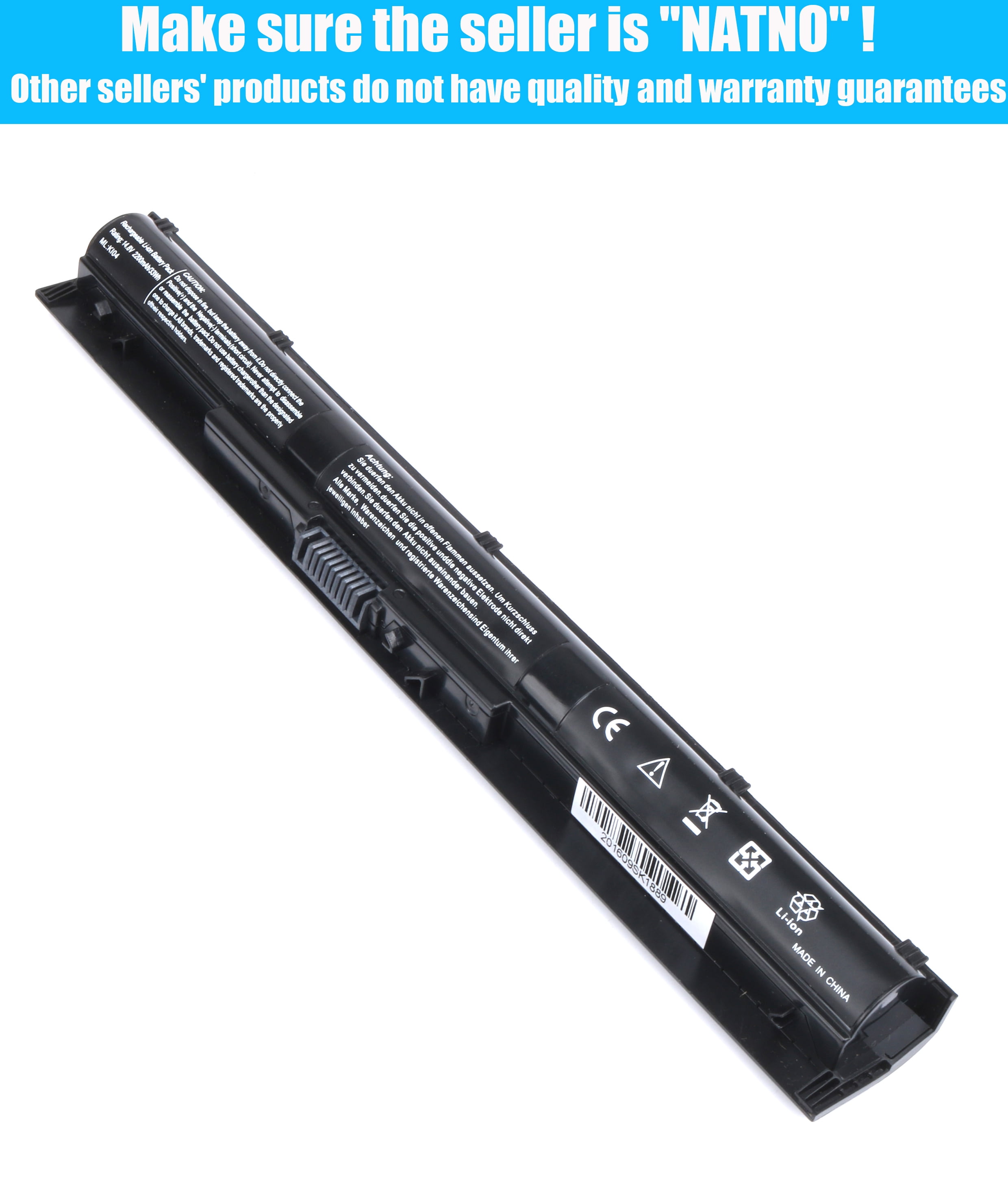 NATNO KI04 Laptop Battery for HP Pavilion 14, 15, 17 Series, 2600mAh 14 ...