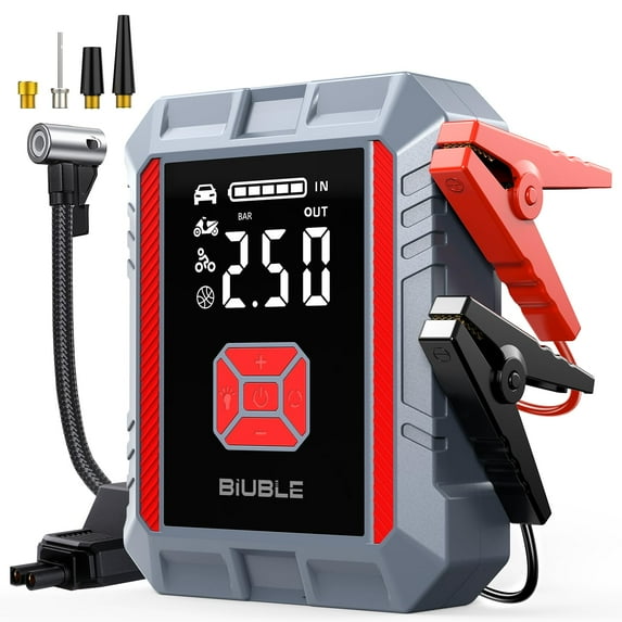 8000A Jump Starter with Air Compressor, 26800mAh Car Battery Jump ...