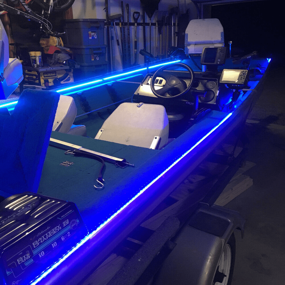 8000K Blue LED Boat Light Deck Waterproof 12v Bow Trailer Pontoon ...