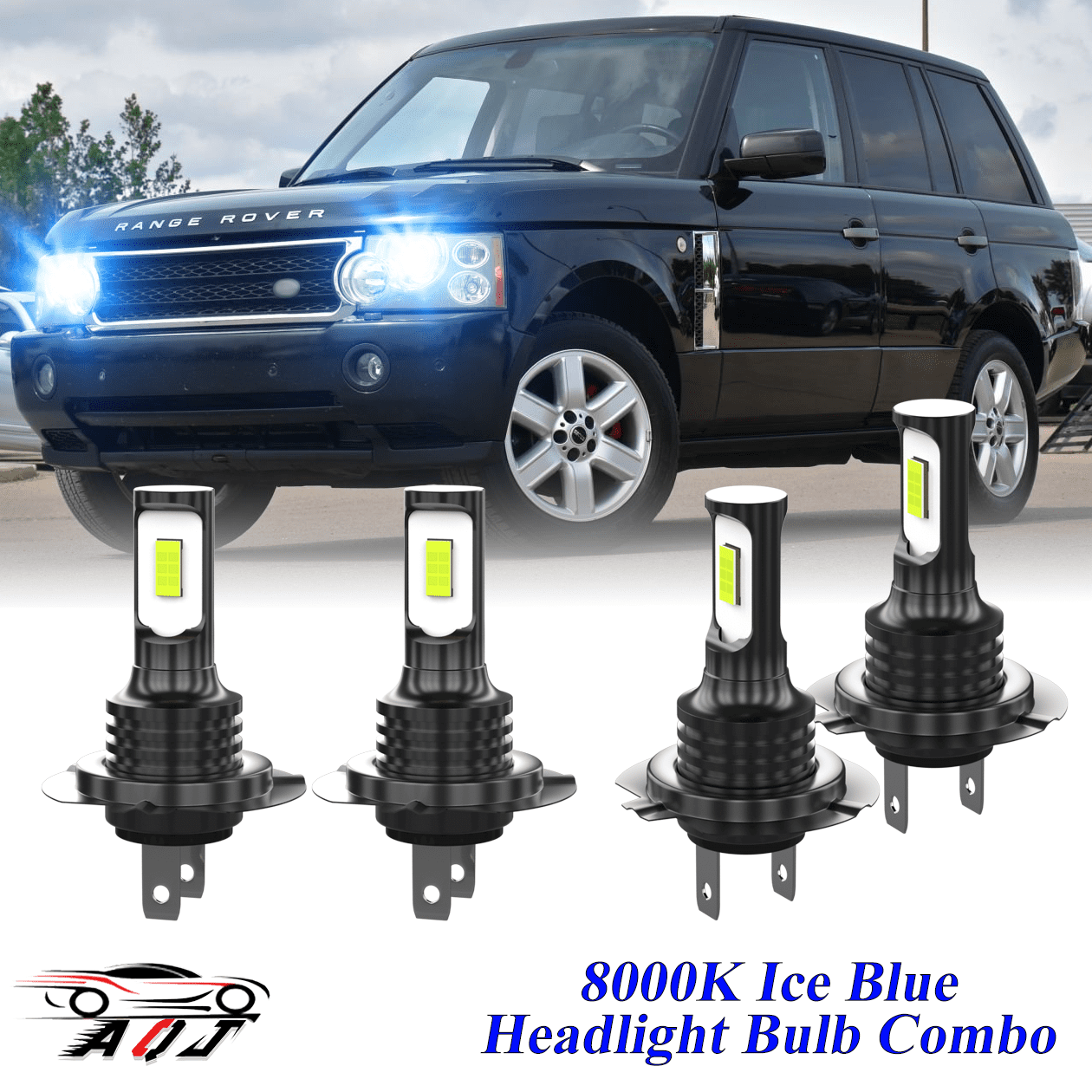 8000K Ice Blue LED Headlight Bulbs Combo Kit For Land Rover Range Rover ...