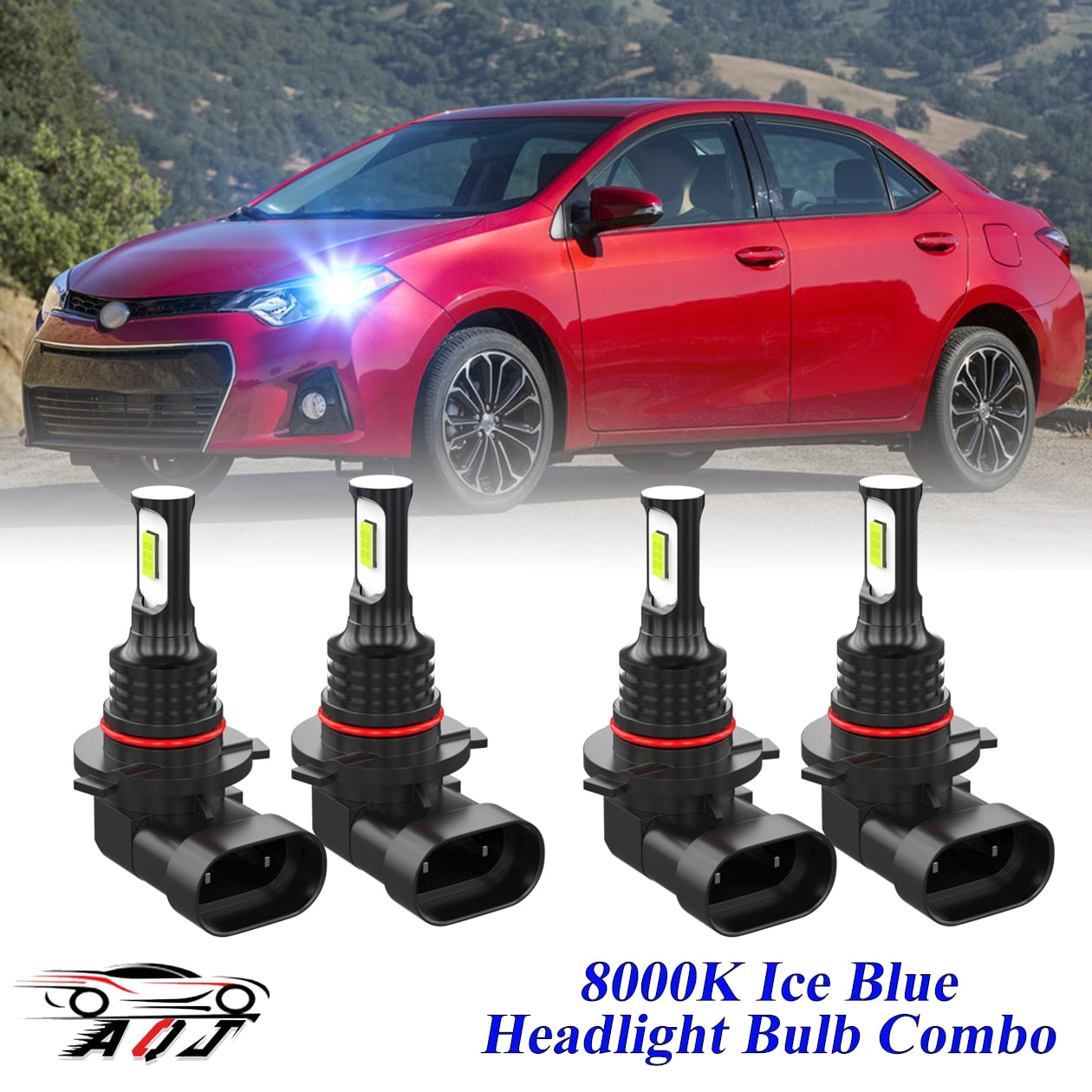8000K Ice Blue LED Headlight Bulbs Combo Kit For Toyota Corolla 2001 ...