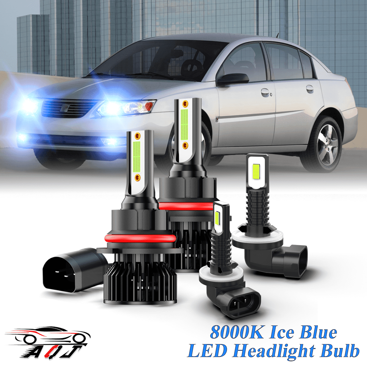 8000K Ice Blue LED Headlight Bulbs + Foglights Combo Kit For Saturn Ion ...