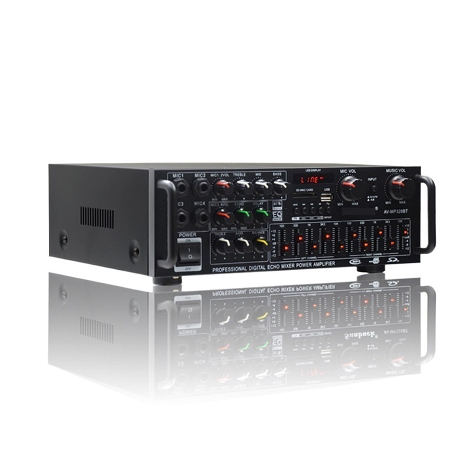 8000W Amplifiers Support 4 Way Microphone Input USB SD FM AUX Digital ...