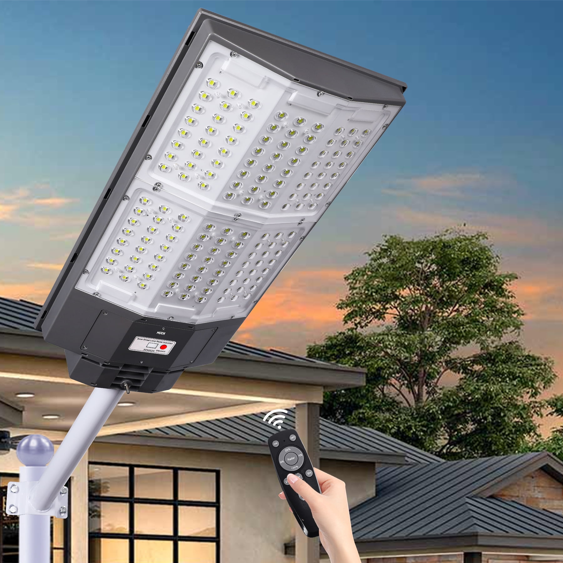 8000W Radar Sensor Solar Street Light with remote Outdoor Waterproof ...