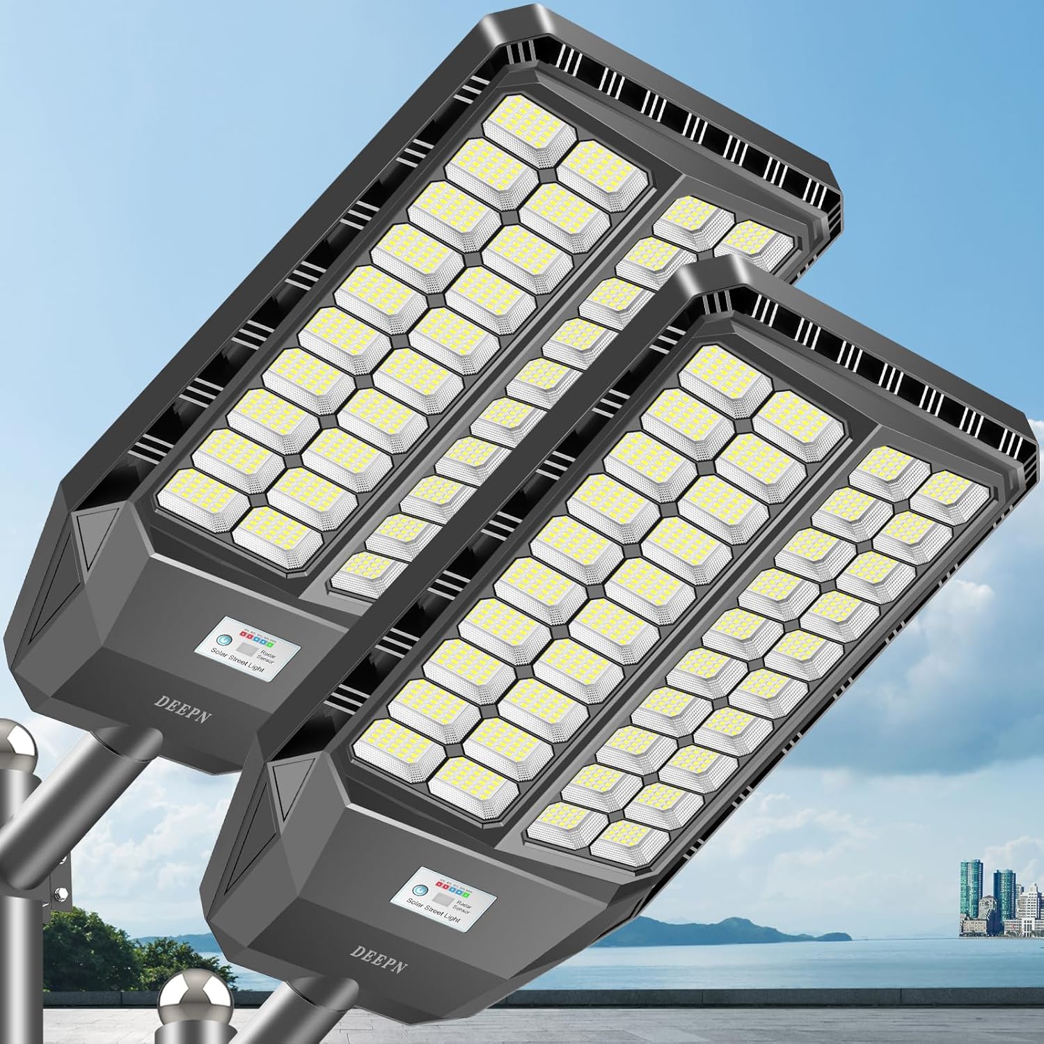 8000W Ultra -Large Solar Street Lights Outdoor, IP66 Waterproof Solar Parking Lot Lights,Dusk to ...