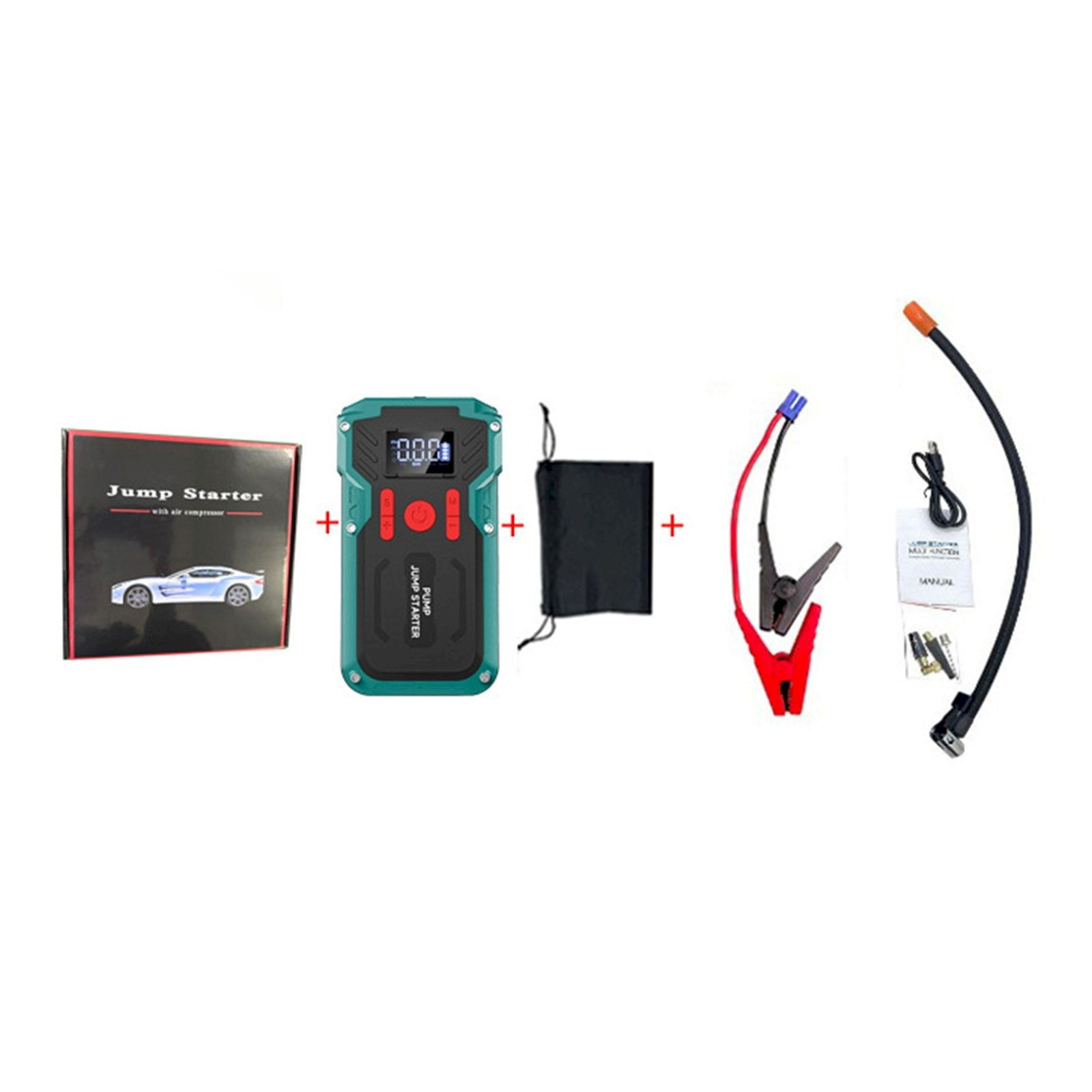 8000mAh Car Jump Starter – 1000A Battery Pack with Type-C USB Fast Charging & LED Light ...