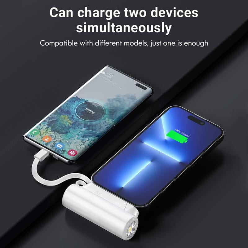 8000mAh Portable Capsule Mobile Power - Mini USB-C Charging with Dual ...