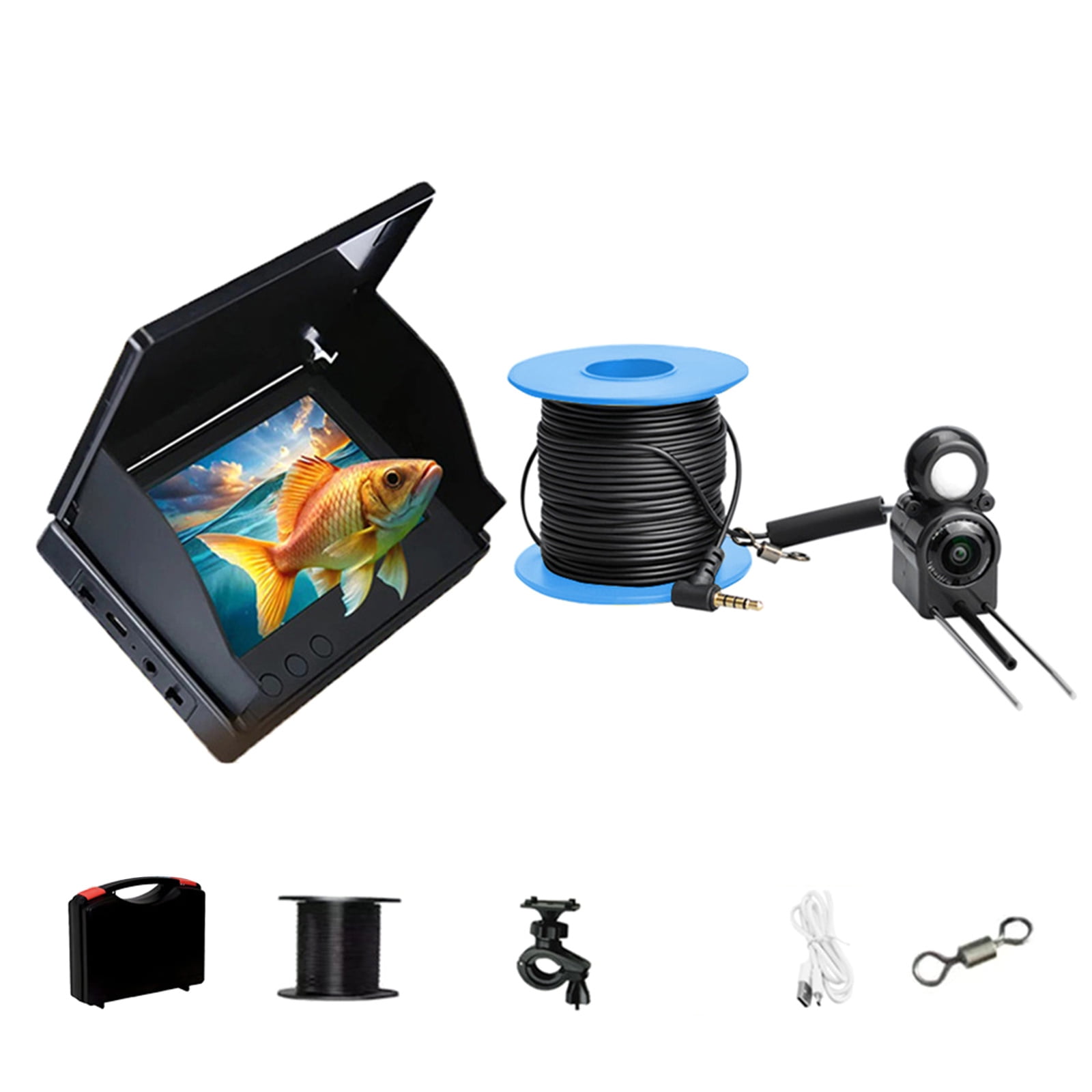 8000mAh Rechargeable Fish Finder Systems 4.3 Screen 500MP Camera 30M ...