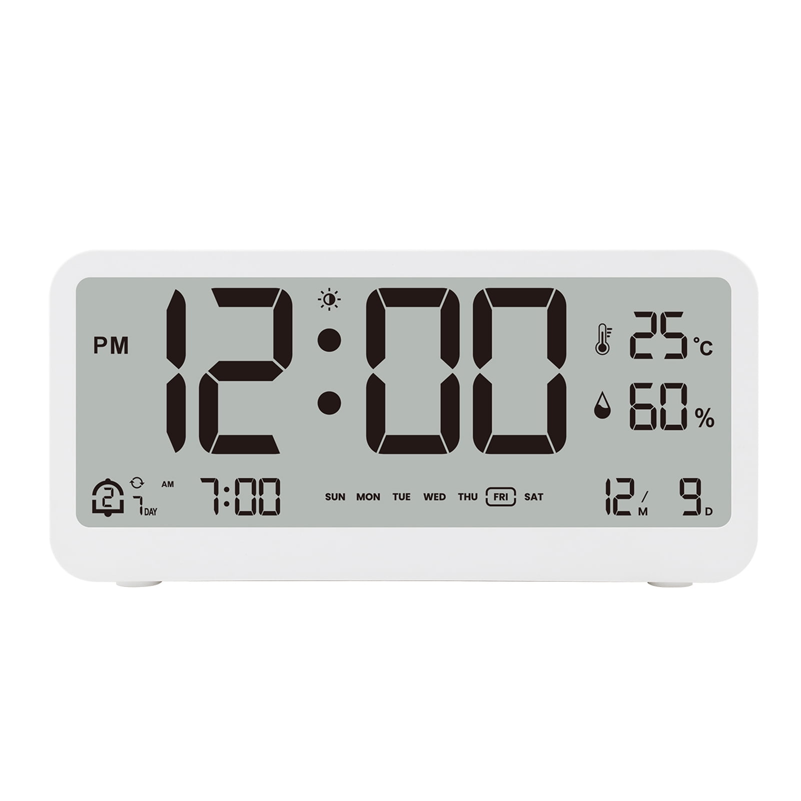 8001-EN Multifunctional Digital Clock LED Brightness Adjustable ...