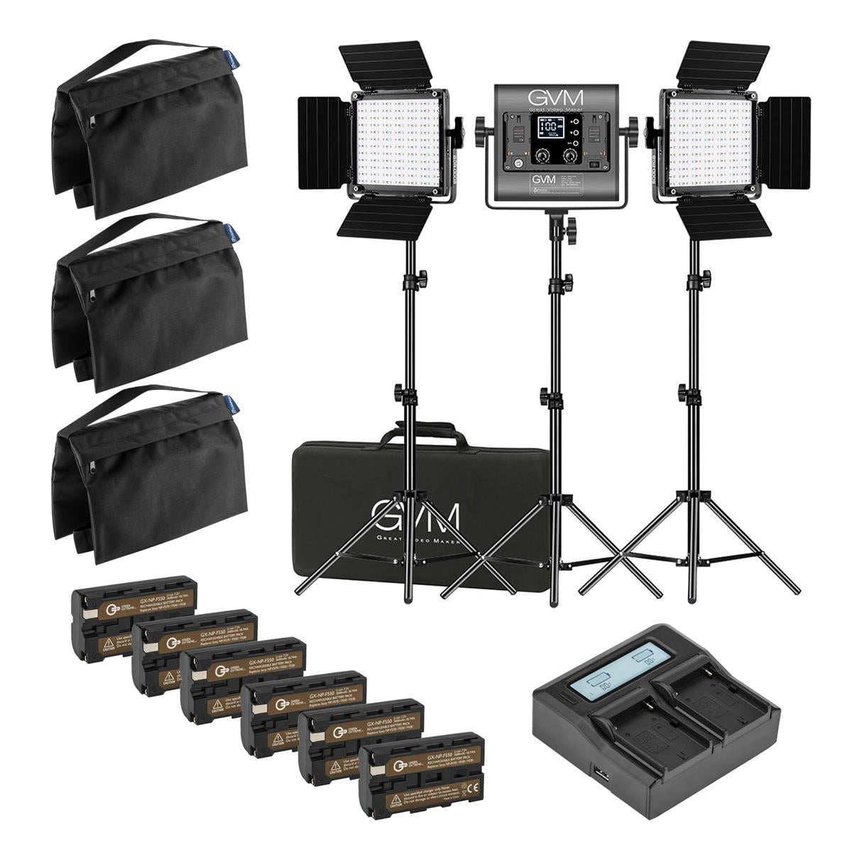 Great Video Maker 800D 40W Bi-Color RGB Studio Soft LED Panel 3-Light ...