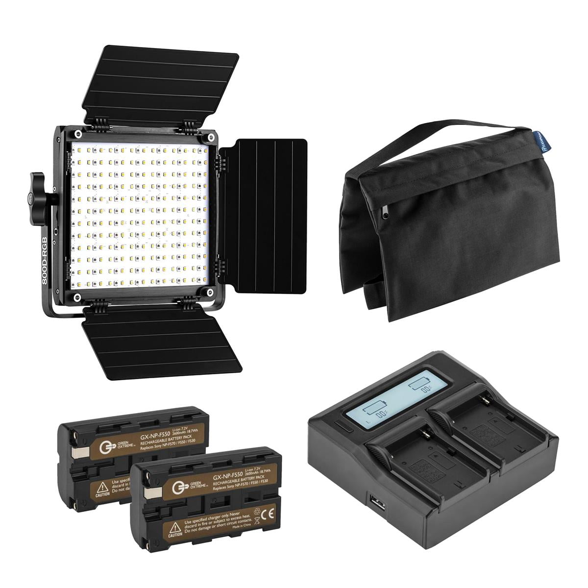 Great Video Maker 800D 40W Bi-Color RGB Studio Soft LED Panel Light Kit ...