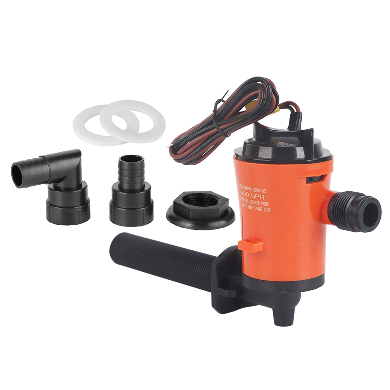 800GPH 12V Submersible Live Bait Tank Aerator Pump Cartridge Boat ...