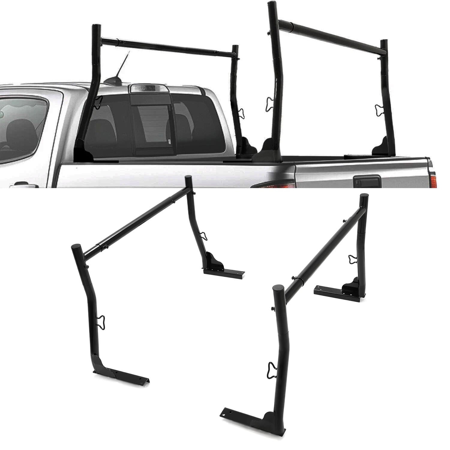 800LBS Pickup Truck Bed Universal Ladder Rack Kayak Lumber 50"-75 ...