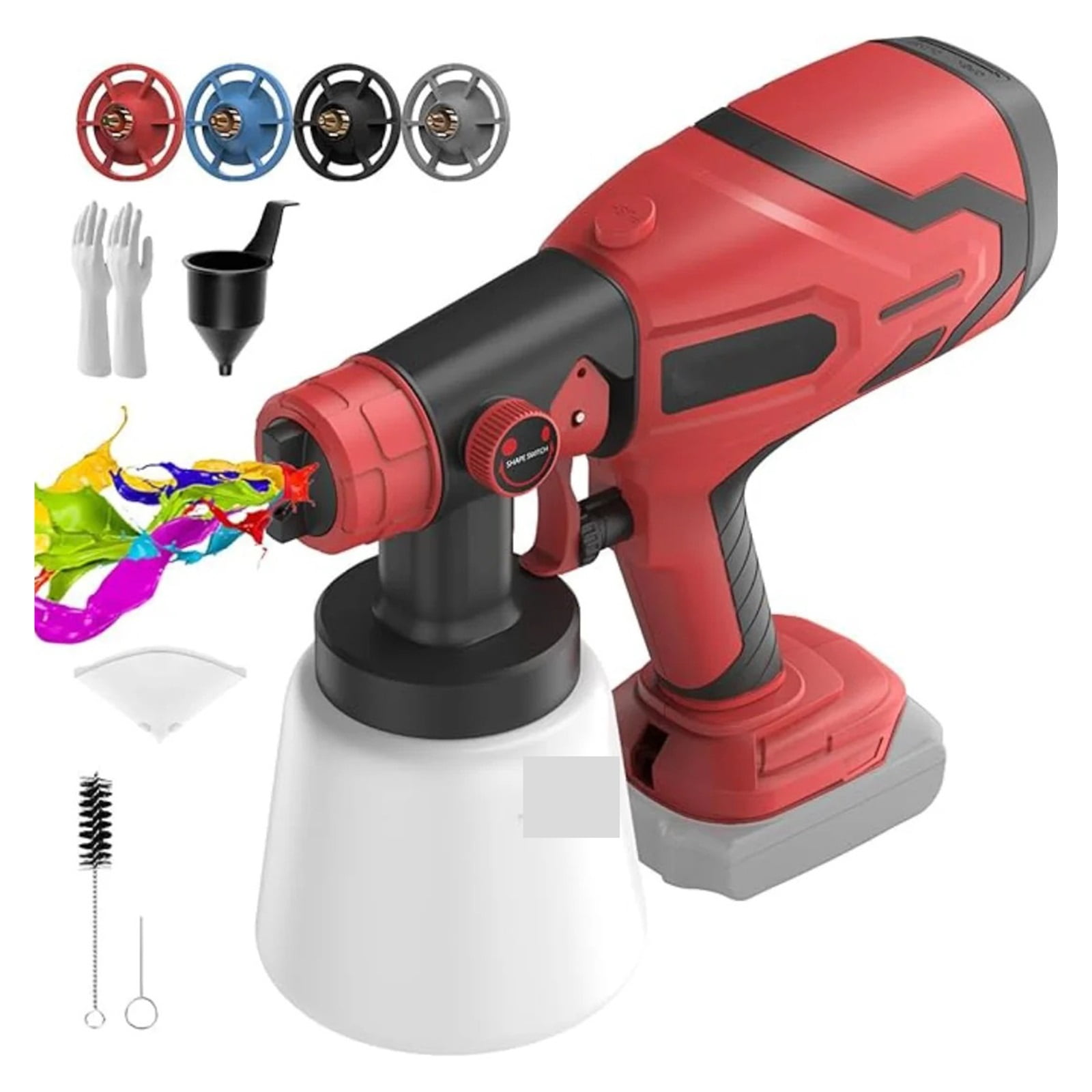 800ML Cordless Electric Spray Gun High Power Paint Sprayer Portable ...