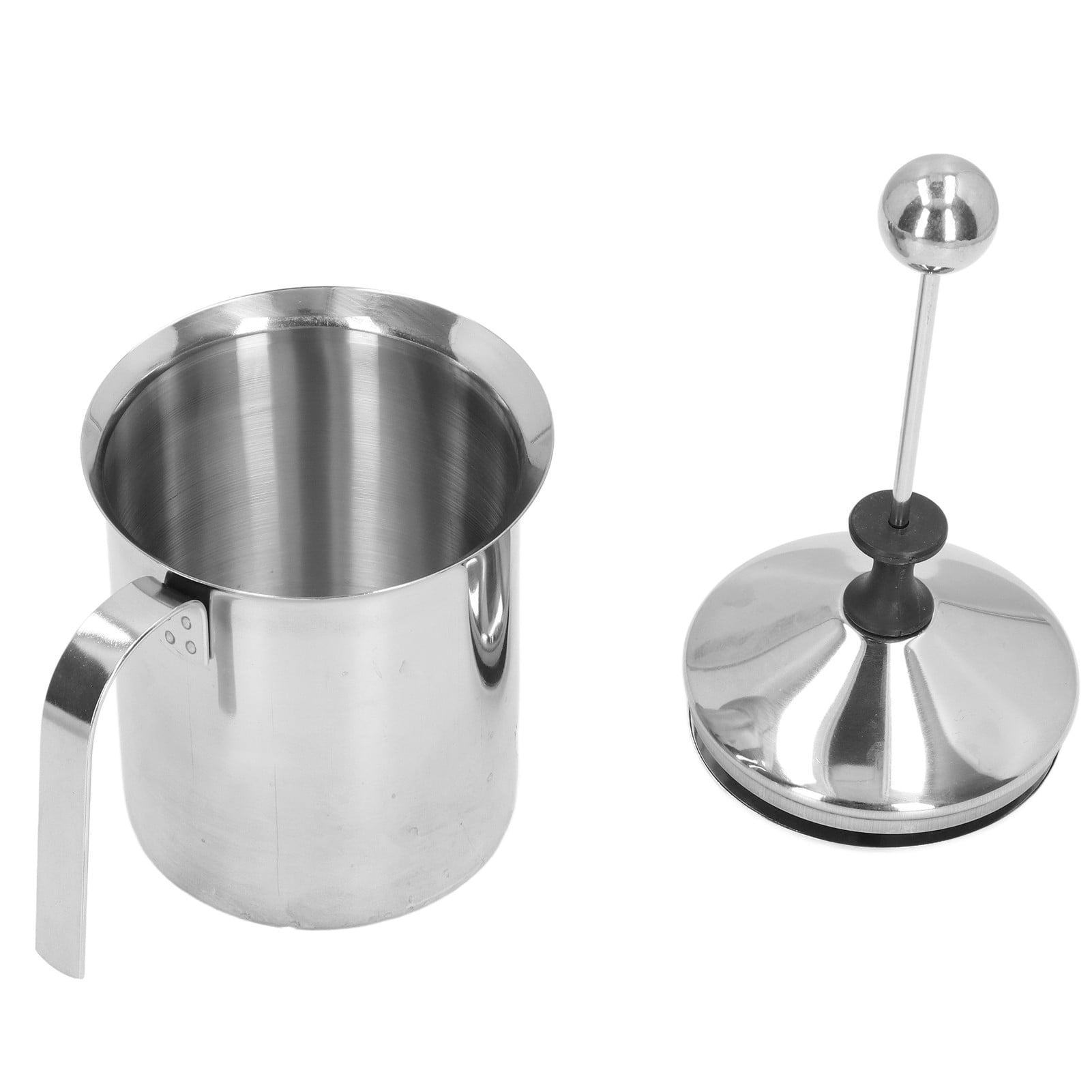 800ML Manual Milk Frother, Stainless Steel Hand Pump Milk Foamer ...