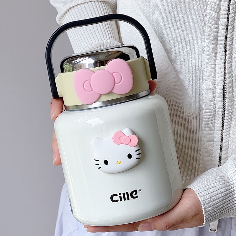800Ml Cartoon Kawaii Hello Kitty Stainless Steel Thermos Kettle Cold ...