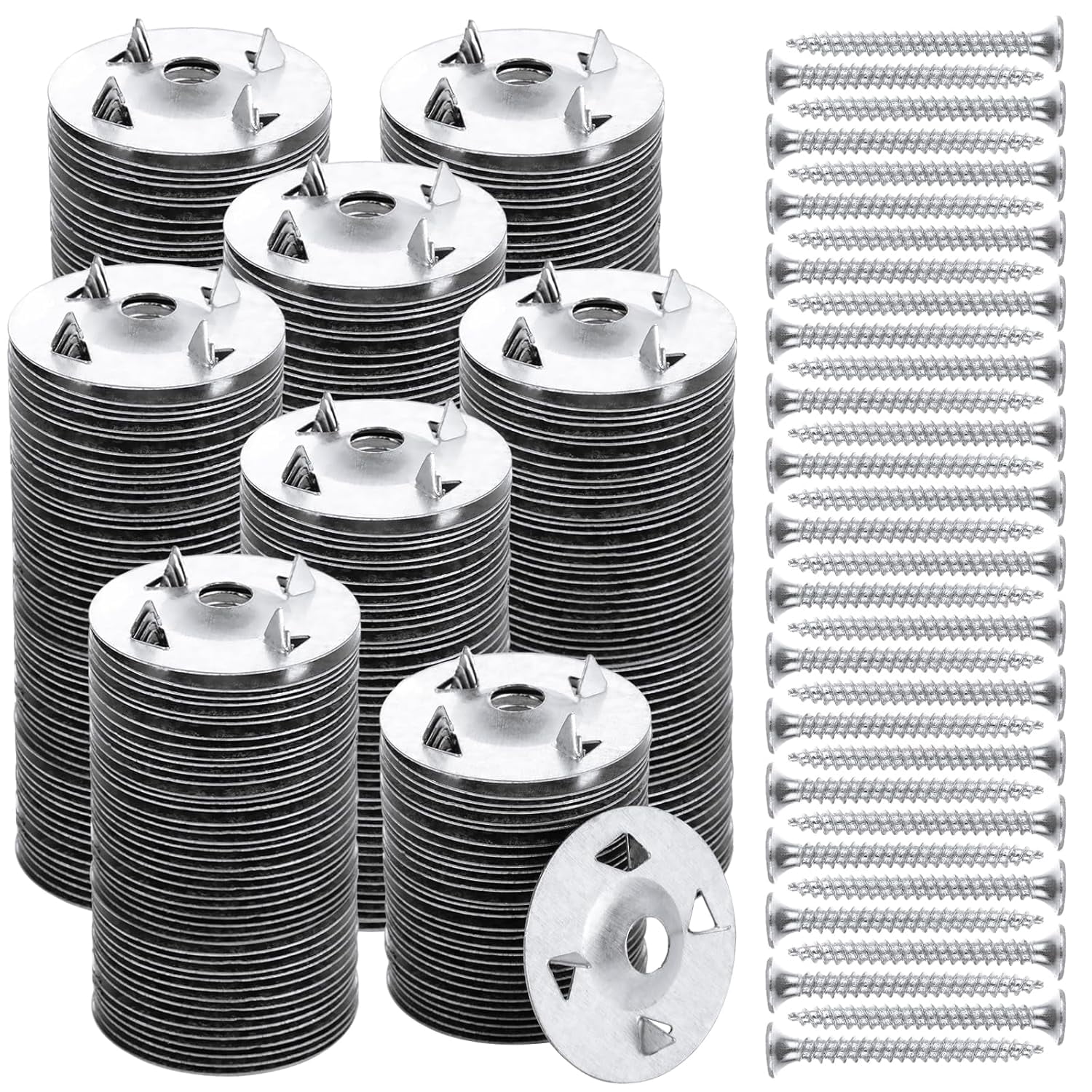 800PCS 1-1/8 Inch Foam Board Fasteners Washers, Galvanized Steel Metal ...