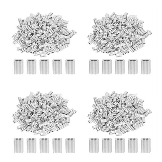 800PCS 1/16 Inch Cable Ferrule Set Aluminum Alloy Crimping Loop Sleeve ...