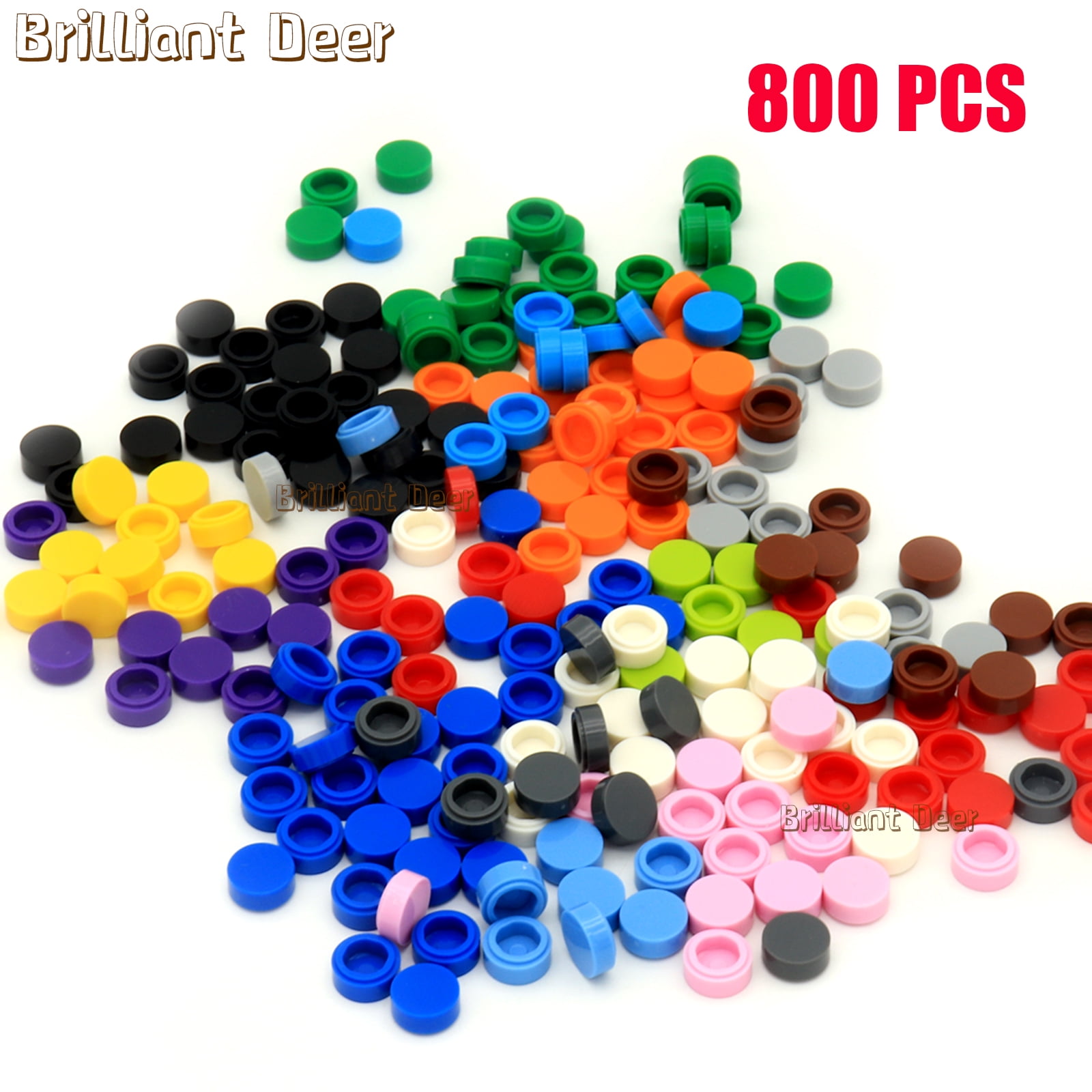 800PCS FLAT Tile 1x1 Dots Round Bricks 35381 98138 MOC DIY Building ...