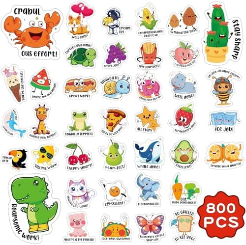 800PCS Fun Stickers for Kids, Positive Stickers for Kids Classroom ...
