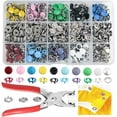 800PCS Metal Snaps Buttons Kit with Fastener Pliers Press Tool ...