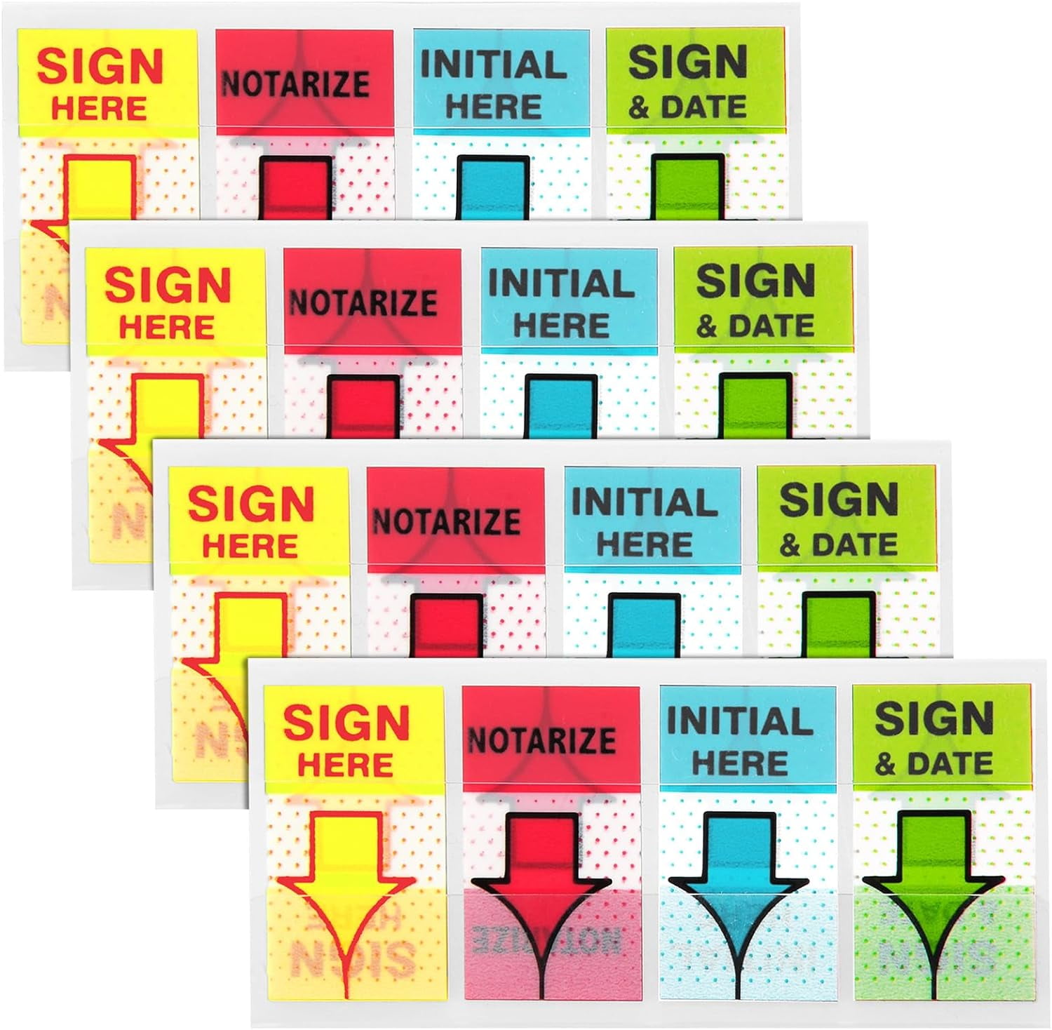 800PCS Sign Here Stickers with 4 Dispensers, Colorful Index Tabs for ...